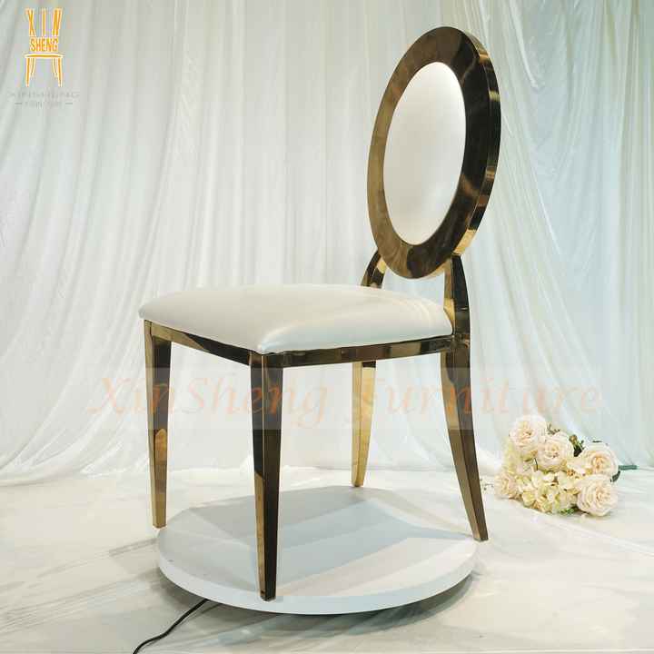 Luxury Event Round Back Design Gold party Stainless Steel Hotel Wedding ...