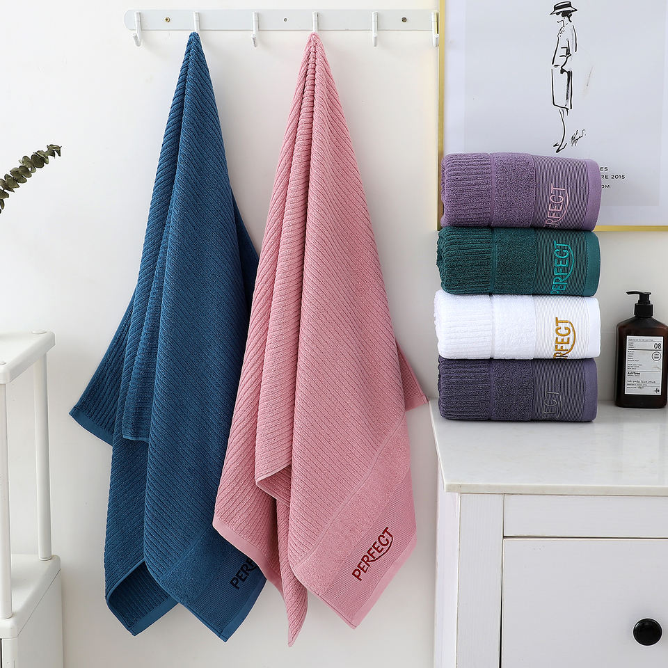 Custom Size Custom Color Cotton Bath Towel Soft Terry Cotton Towel Set ...