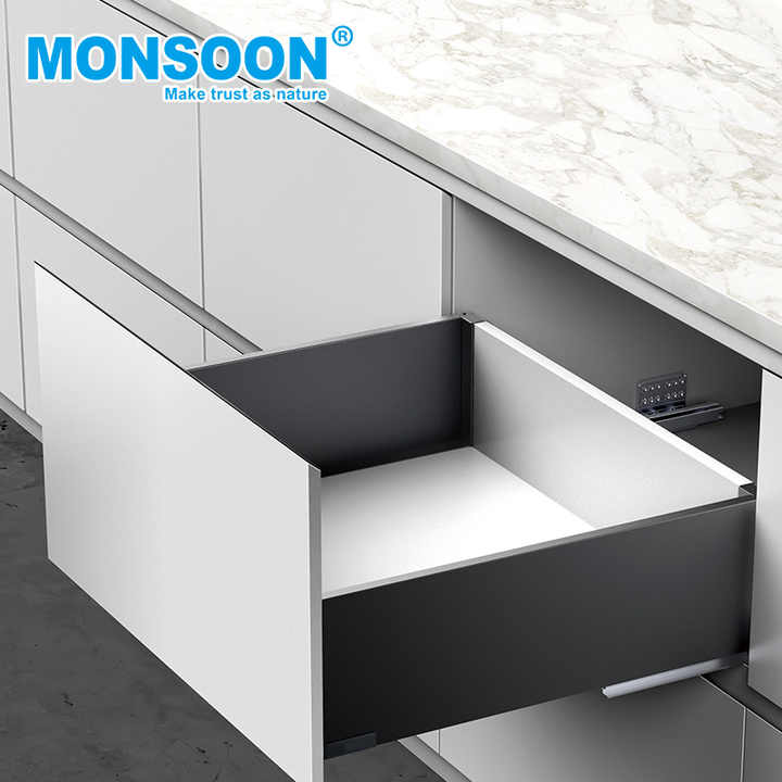 Grey Stainless Steel Iron Drawer Slide Kitchen Metal Cabinet Soft ...