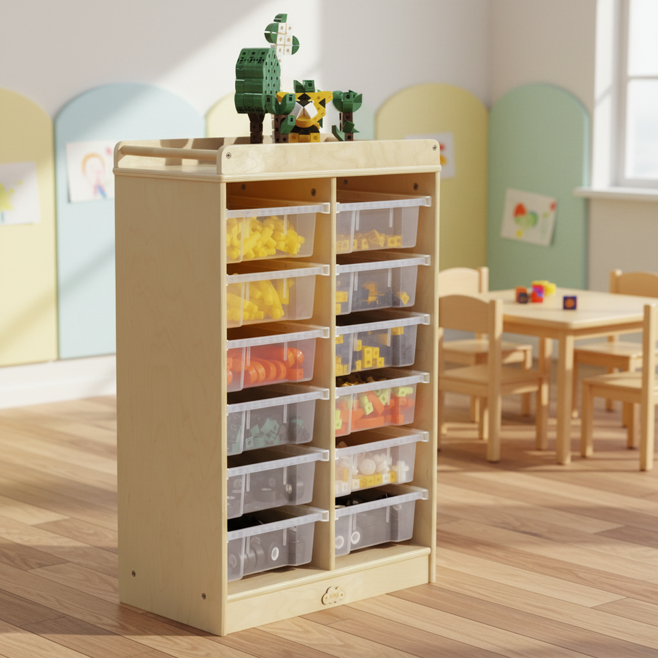 Eco-Friendly Birch Plywood Modern Storage Cabinet with 12Bins for ...