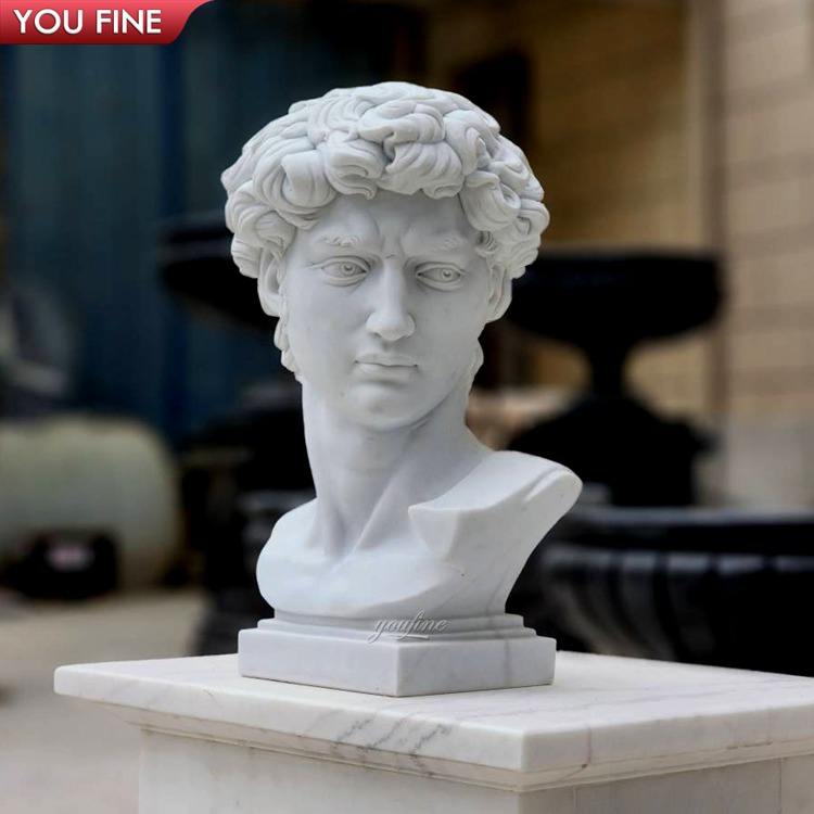 Life Size David Statue - Hand Carved Natural Marble Bust