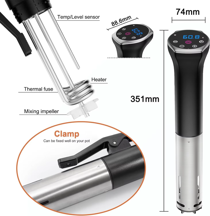 Professional Sous Vide Cooker Machine 1400W Smart Pre Cision Sous Vide ...