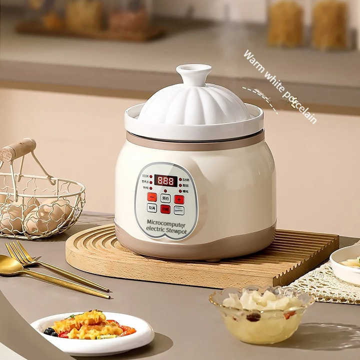 Multifunctional Rice Soup Cooking Ceramic Electric Crock Pot Health Crock Pots 1.8L Ceramic Inner Slow