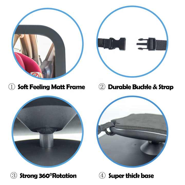 Shatterproof Safety Baby Mirror - Rear Facing Toy Car Mirror