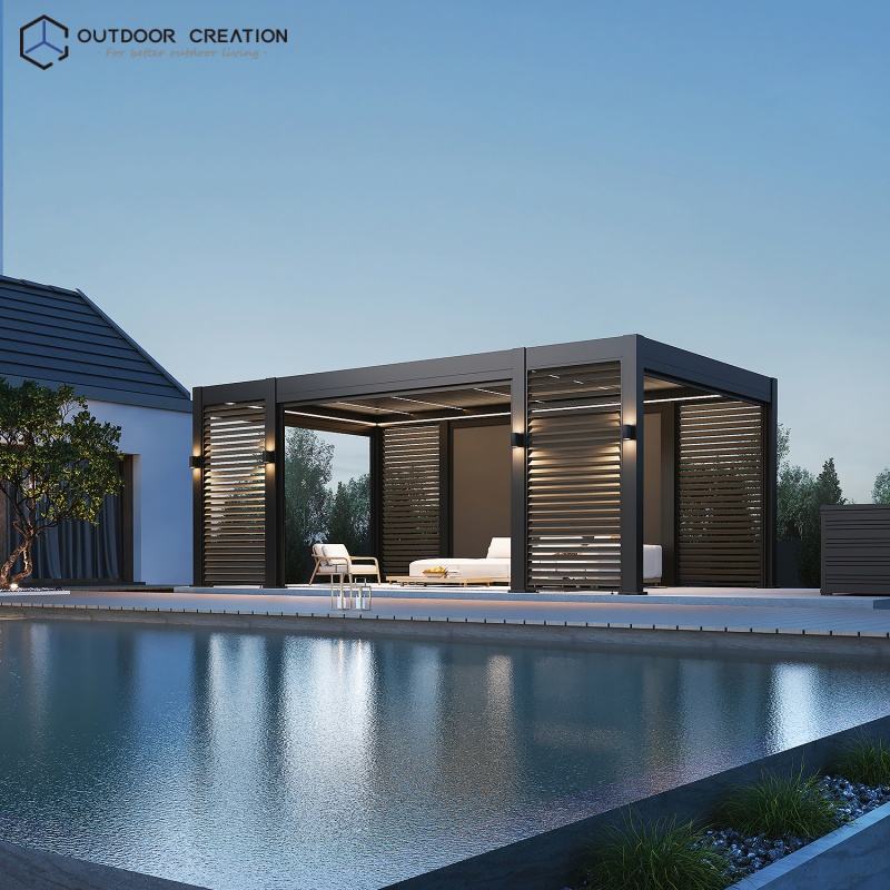 Garden Modern Permanent Aluminum Metal Pergolas and Gazebos Outdoor ...