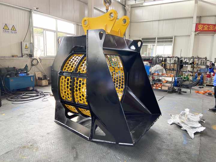 HOMIE Excavator Screener Rotating Soil Stone Screening Bucket for 30 ...
