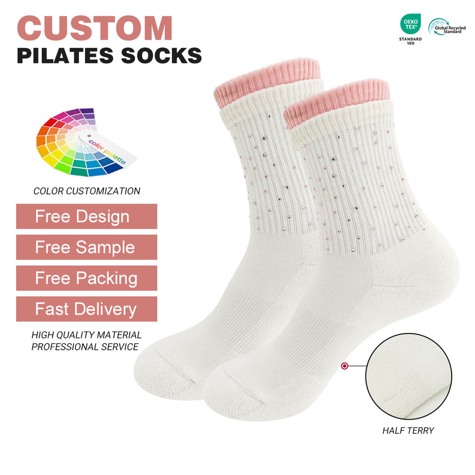 Female Personalized Designer Grip Socks Soft Yoga Pilates Cotton Socks ...