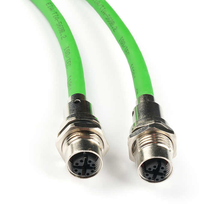 M12 Aviation Plug RJ45 Cable Connector Solid Front/Rear Panel Male ...