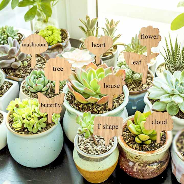 PAFU Outdoor Garden Plant Markers Bamboo Plant Name Sign Plant Labels ...