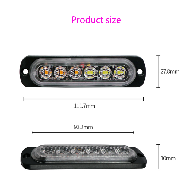 Car Accessories 6Leds 18W 3030 Warning Strobe Multiple Modes Flash Side Lights DC 12V 24V Led ...