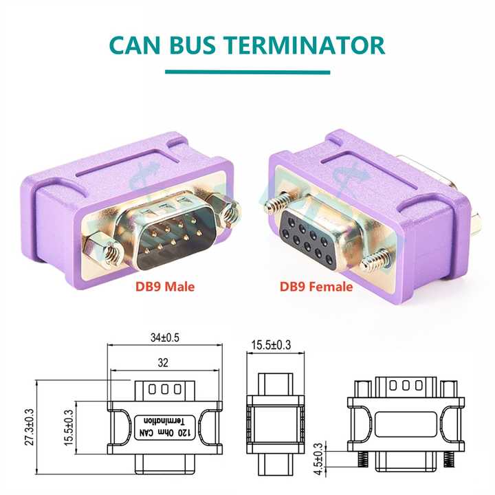 DB9 CAN Adapter - 120 Ohm Terminal Resistor for CAN Bus
