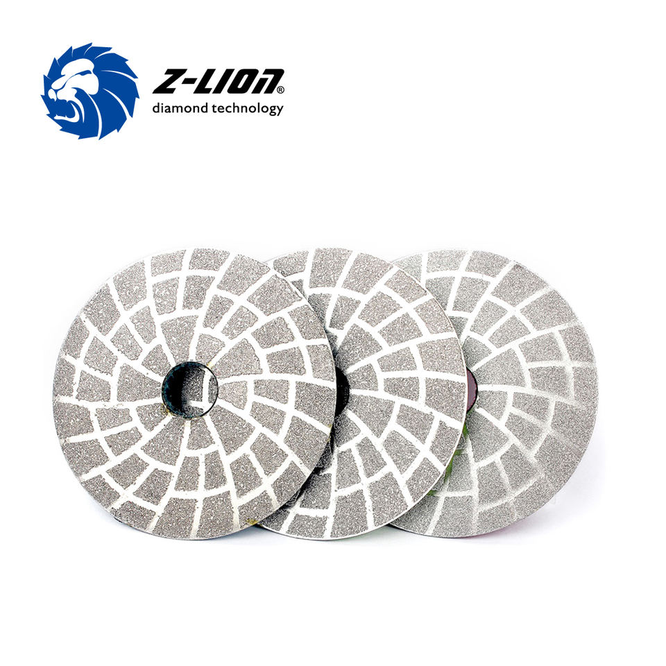 Z-LION 5" Diamond Vacuum Brazing Polishing Pad Set Concrete Granite ...