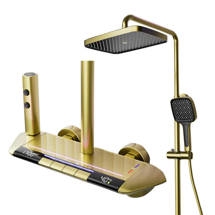 Brushed Gold Color Piano Keys Shower System - Luxury