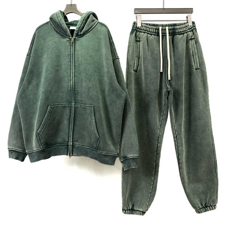 Shop Our Custom Logo High Quality Vintage Wash Tracksuit