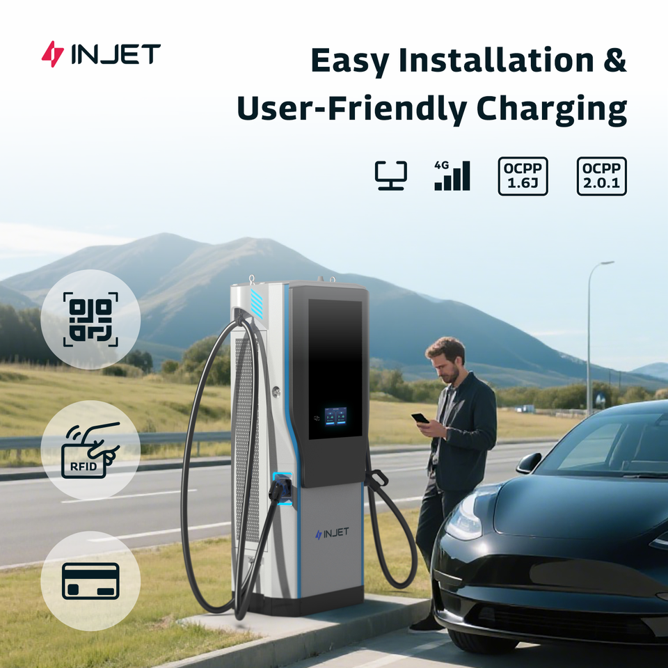 INJET New Smart Commercial EV Charger 60kW-240kW Dual Guns OCPP 1.6J/2. ...