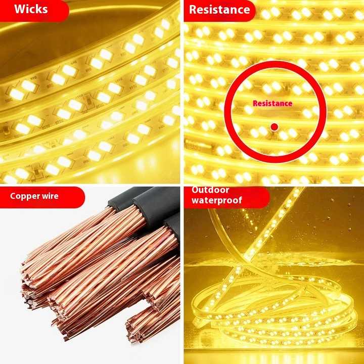 220V LED Strip 5730 50m 100m IP67 Waterproof White Warm White Rope ...