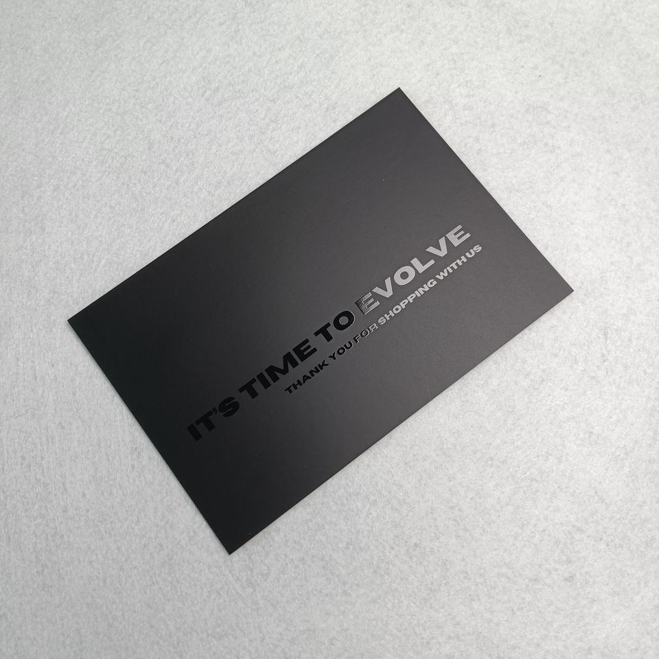 Custom Luxury Spot UV Black Paper Card Matte Jewelry Care Instructions ...