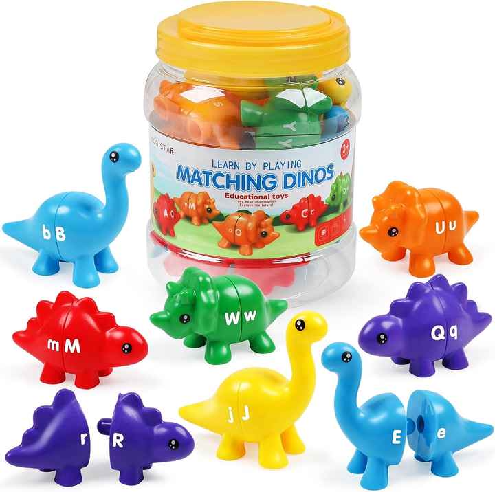 Educational ABC Letters & Numbers Dinosaur Matching Toy - Interactive ...