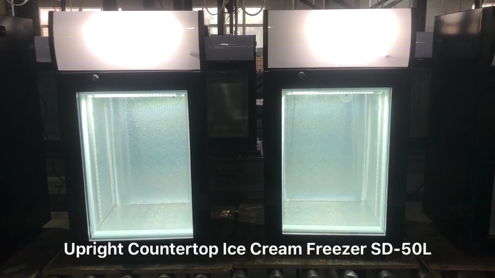 50L Table Top Glass Door Mini Ice Cream Display Freezer