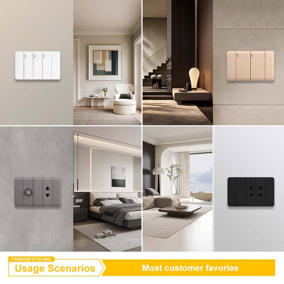 KD10 Skin Touch Texture Wall Switch Modern Ultra Slim Piano Switch and ...