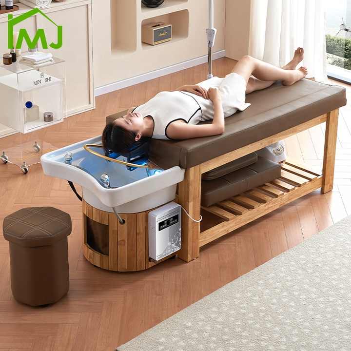Salon Solid Wood Thai Massage Hair Washing Bed - Ceramic Head Spa ...