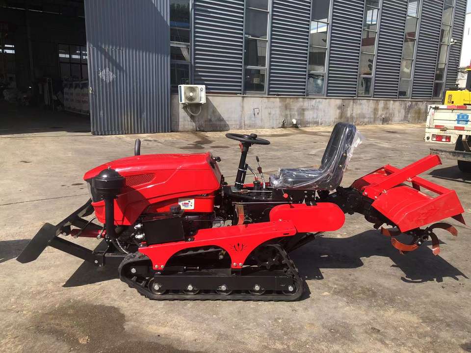 Diesel Tracked Rotary Tiller 500cc Engine Multi Functional Weed Removal ...