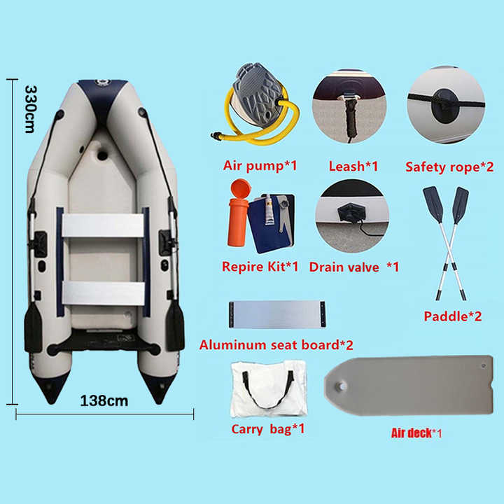 MC330-3 SOLAR MARINE Épaissi 0.9mm Gonflable Assaut Bateau Kayak avec ...