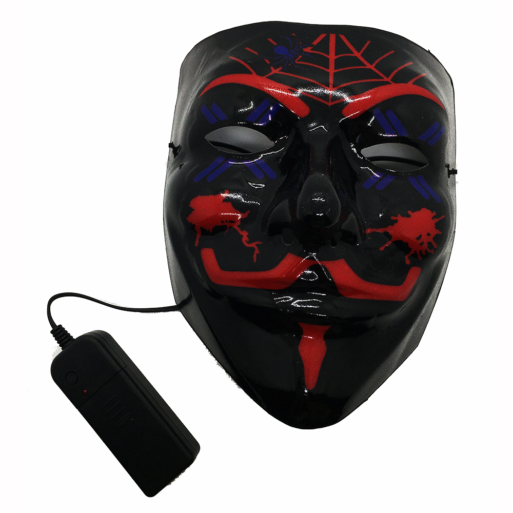 Glowing Led Colorful V Mask Led Glowing Game Scary Mask Halloween Led ...