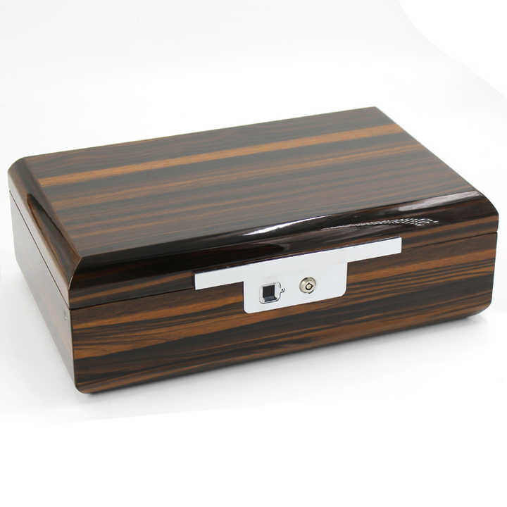 Cigar Humidor - Premium Wood, Fingerprint Lock, Custom Logo