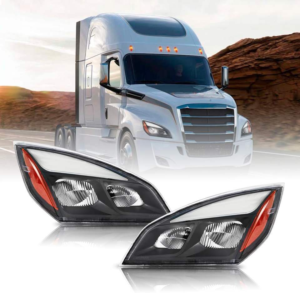 US Warehouse New Full LED 12V High Beam Blackout Headlight Pair Set for ...