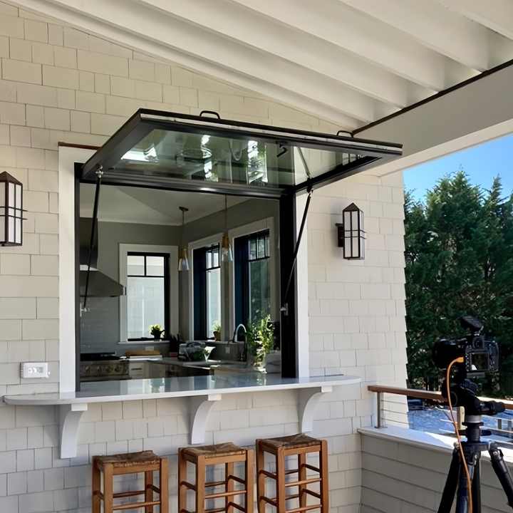 Customized Aluminum Gas Strut Awning Window Double Glazed Tempered ...
