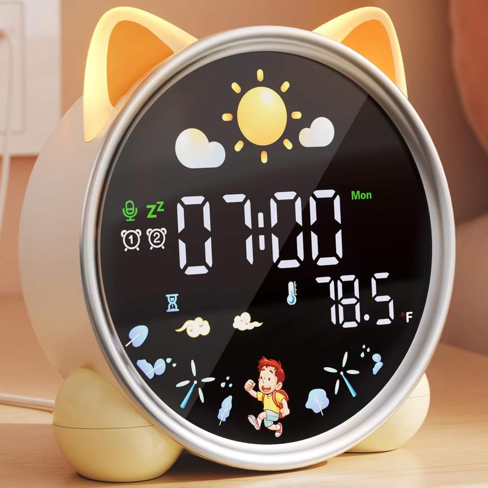 Smart Portable Electronic Digital LCD Alarm Clock with Night Light ...