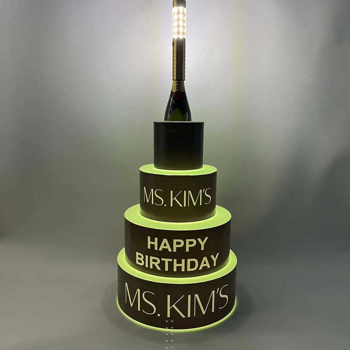 Nightclub Led Birthday Cake Four Tiers Light up Happy Birthday Display ...