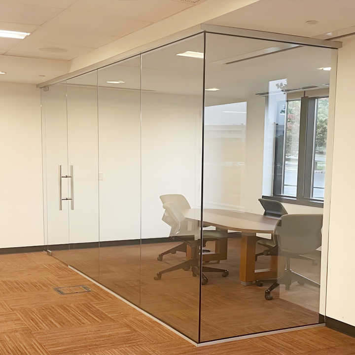 Panoramic Frameless Glass Partition Tinted Glass Double Glazed Office ...