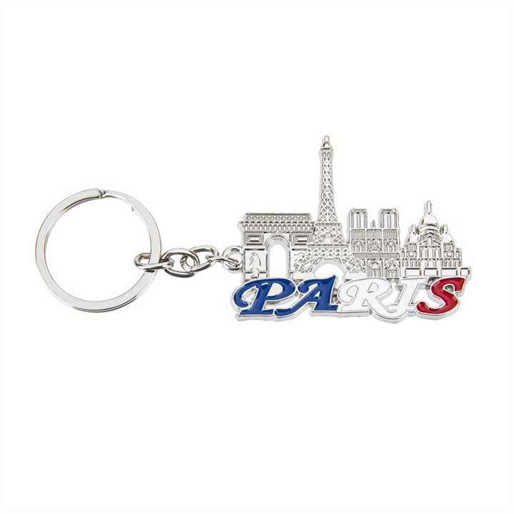 Custom Logo Paris Travel Souvenir Keychain Heart-Shaped Zinc Alloy ...