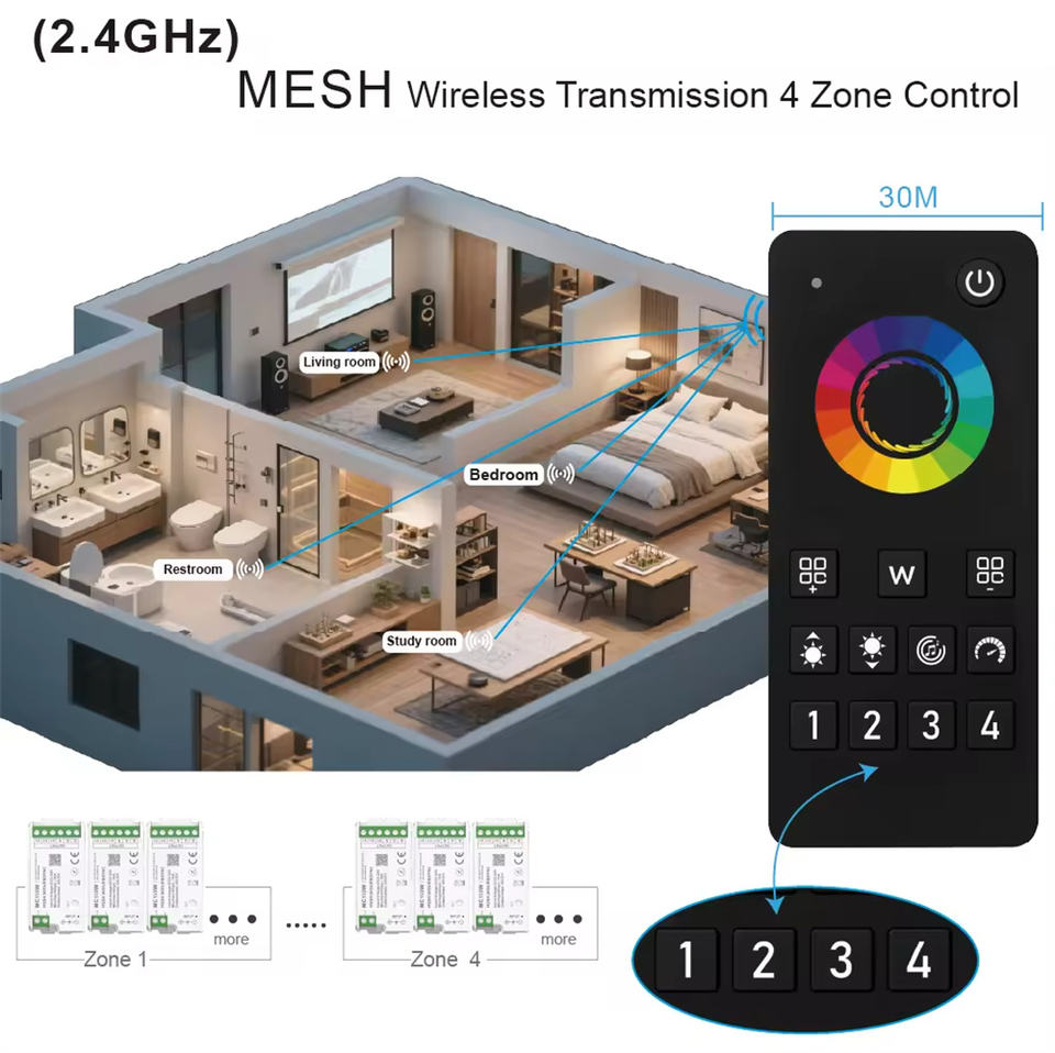 C103W Mash Group Sync Tuya Smart WiFi RGB Night Light 12V 24V COB ...