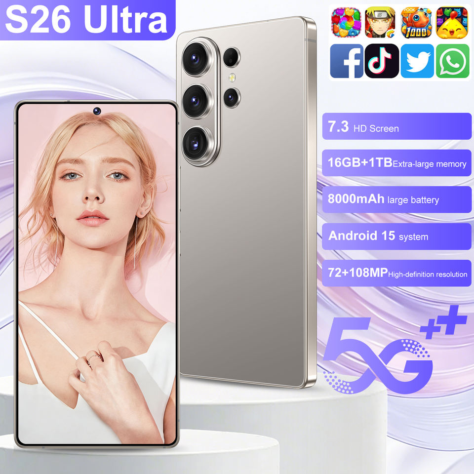 2026 S26 Ultra 144Hz AMOLED Display 108MP Rear Camera Deca Core CDMA ...