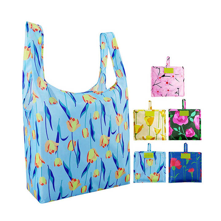 Customised Log Blue Reusable Grocery Bag - Foldable & Durable