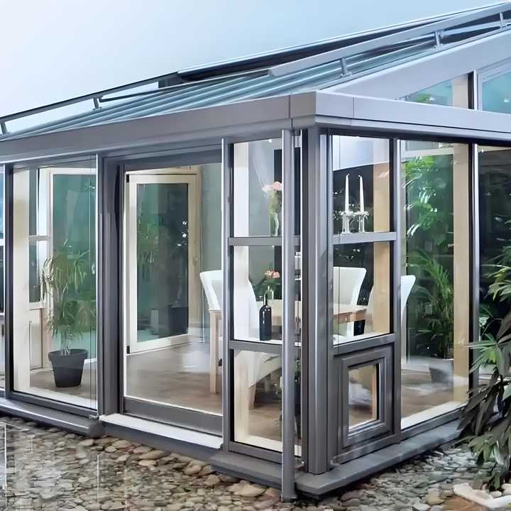 4 Season Sunroom Kit by Sunrooms Aluminum Alloy Frame Slant Roof ...