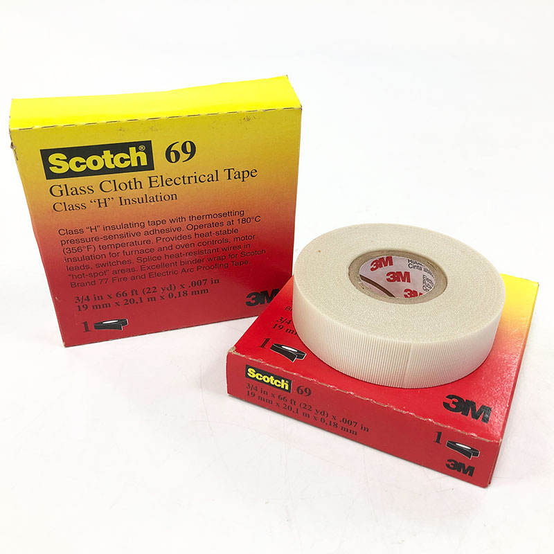 Original 3M 69, White Glass Cloth Electrical Tape, 19mm X 33m, 0.18mm ...