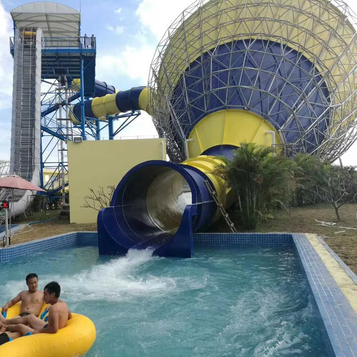 Amusement Park Large Outdoor Steel & Fiberglass Water Slide for ...