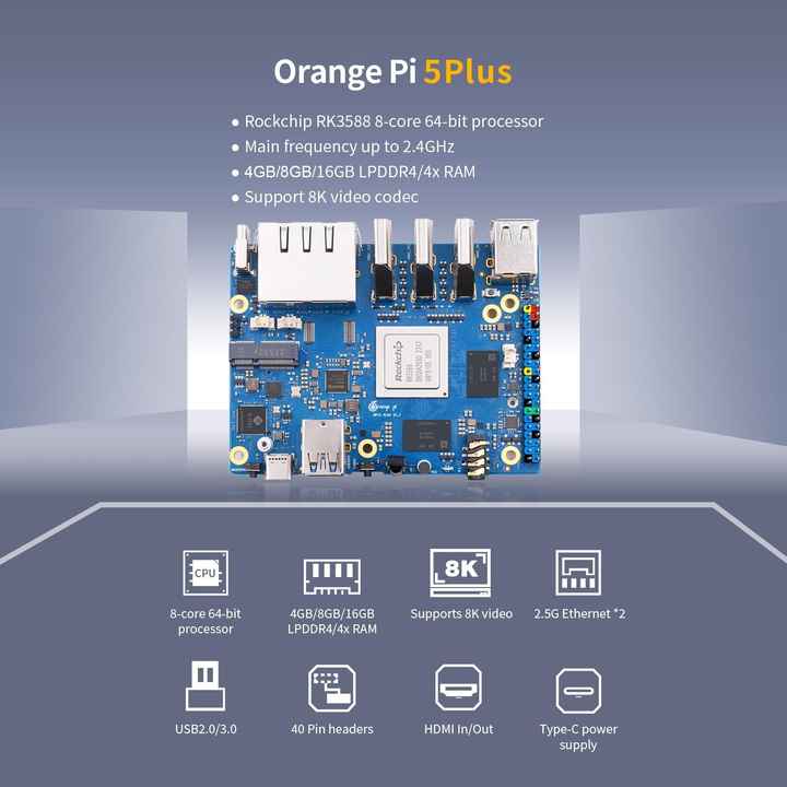 Orange Pi RK3588 4GB/8GB/16GB RAM Complete Kit for OPI5 Plus ...