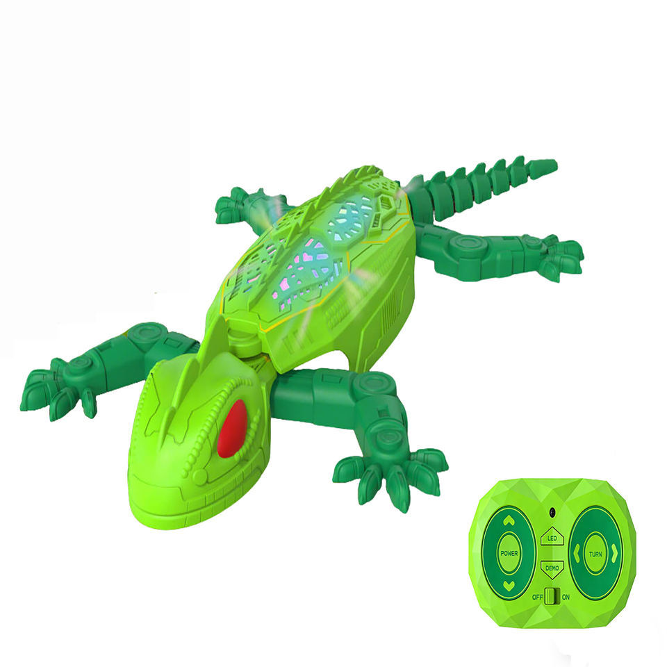 2.4G RC Robot Gecko Toy Rechargeable Wall Crawler with Colorful Lights ...
