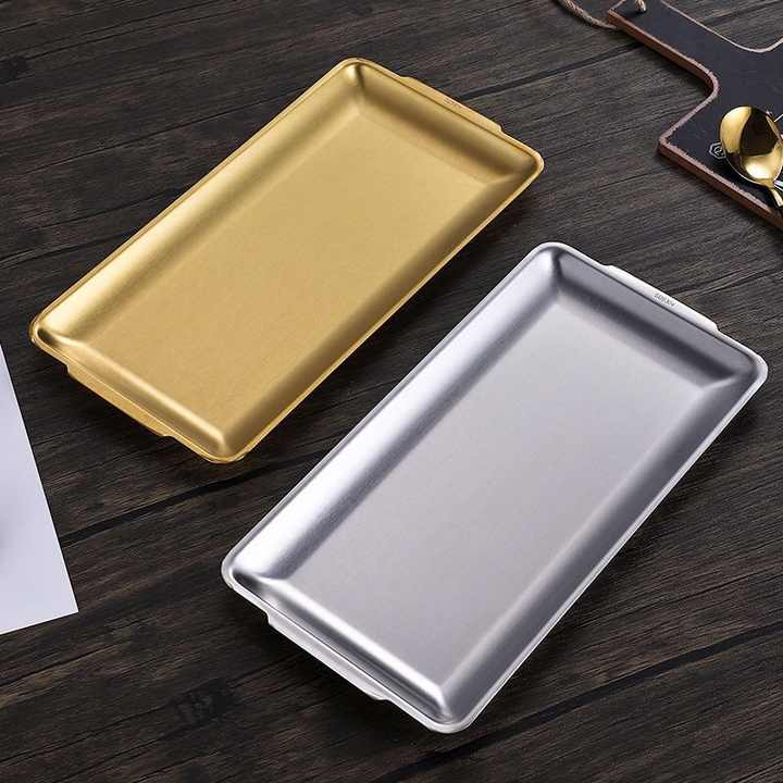 Stainless Steel Food Storage Tray Flat Bottom Shallow Trays Sushi BBQ ...