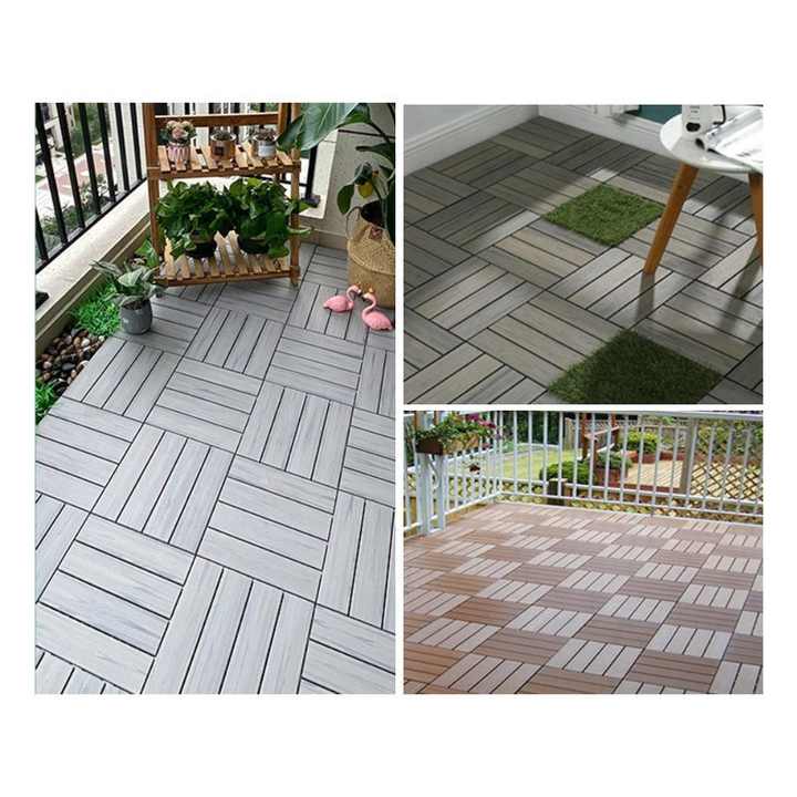 300x300 Garden DIY Outdoor Balcony Tile Brushed Wood Synthetic ...
