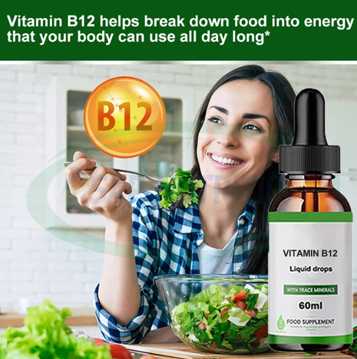 Vegan Vitamin B12 & B9 Energy Booster - 5000 Mcg Liquid Drops