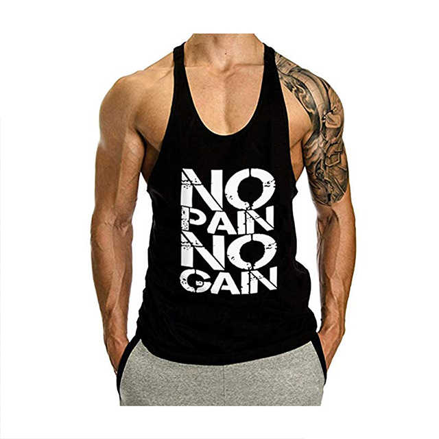 Luxury Men's 100% Cotton Tank Top Breathable Knitted Sporty Fitness Top ...