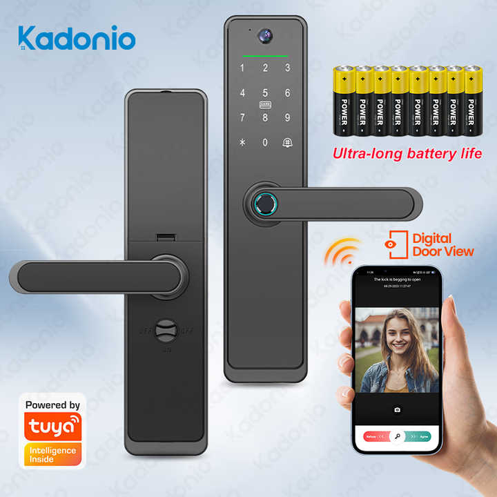 Kadonio Biometric Interior Wood Door Locks Fingerprint Mortice Modern ...