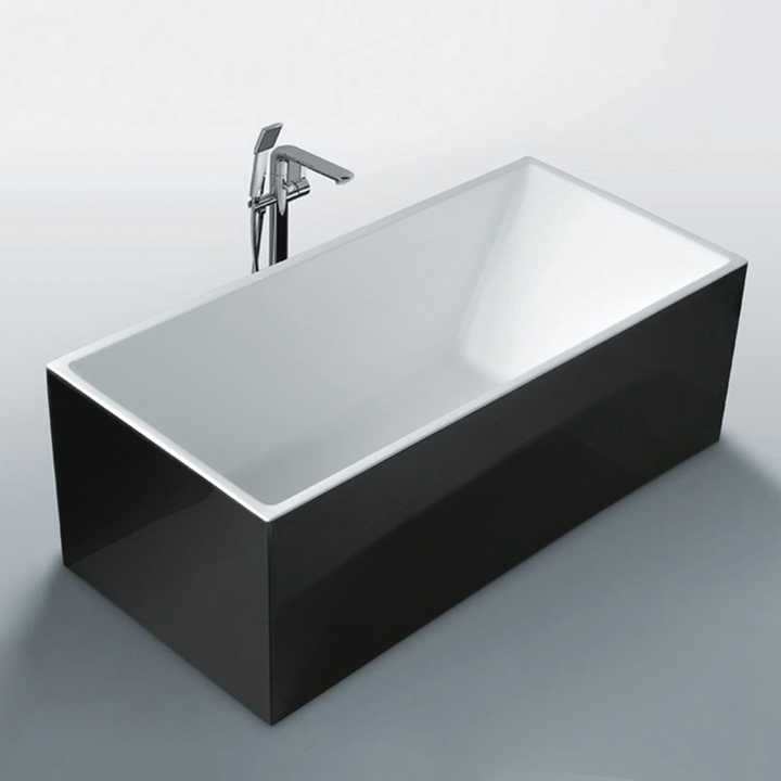 BESMA White Acrylic Freestanding Bathtub Perpendicular One Piece ...