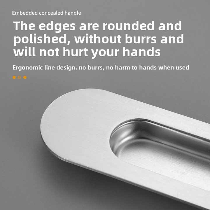 Modern Stainless Steel Pair Handle Sliding Door Knob Embedded Push-Pull ...